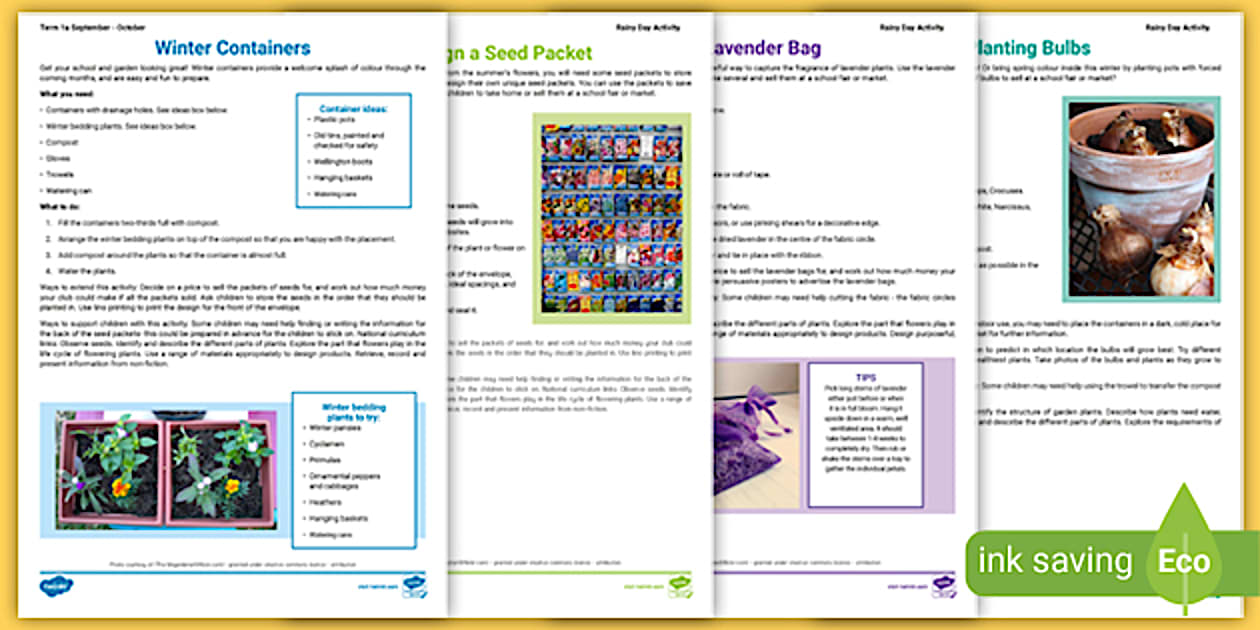 Blooming School Garden Club Activities (teacher made)