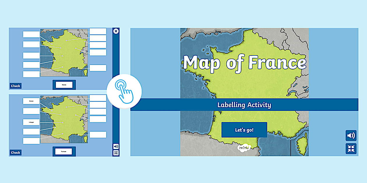 Map of France Interactive Labelling Activity (teacher made)