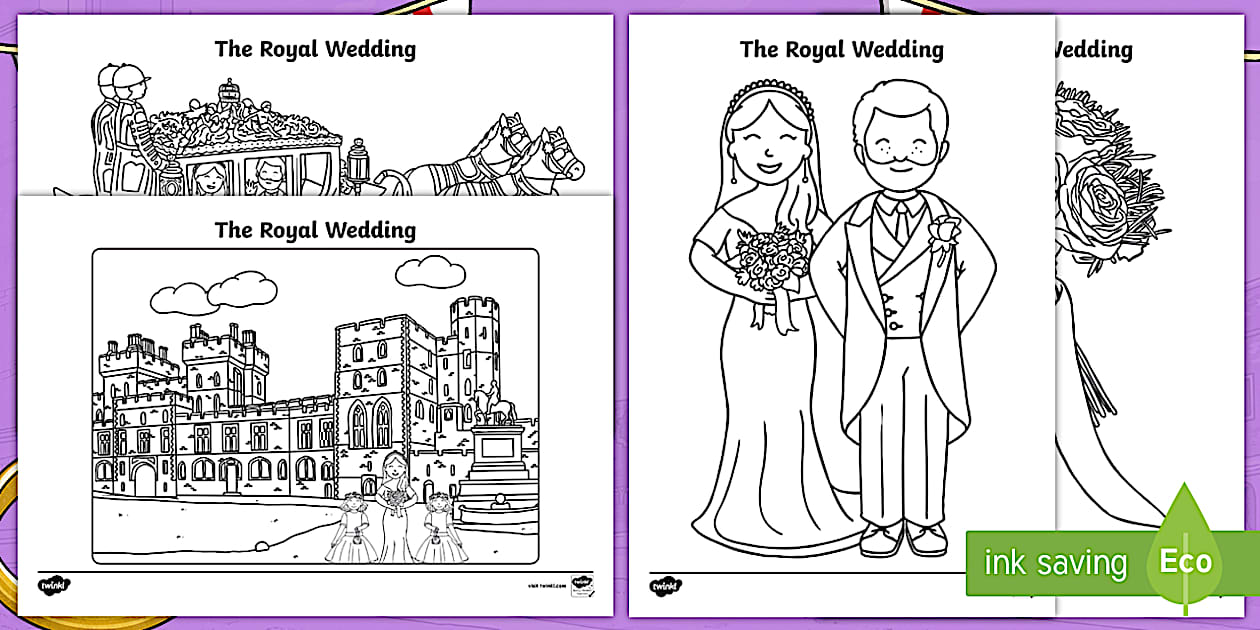 The Royal Wedding Colouring Pages - Twinkl