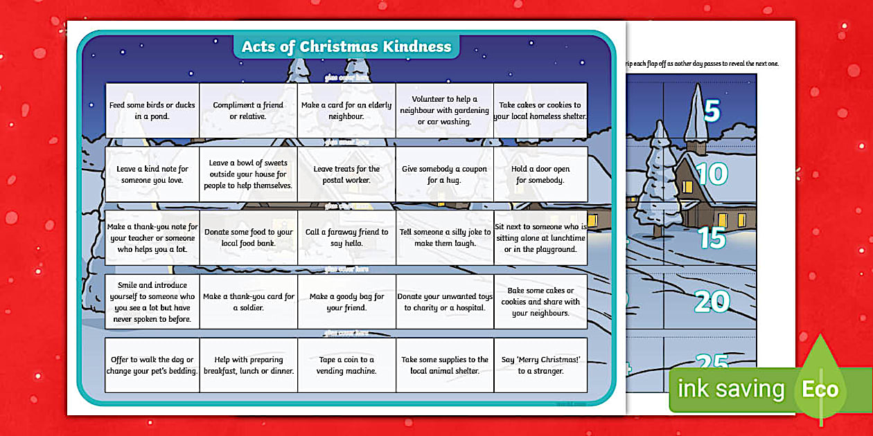 Random Acts of Kindness Advent Calendar (teacher made)