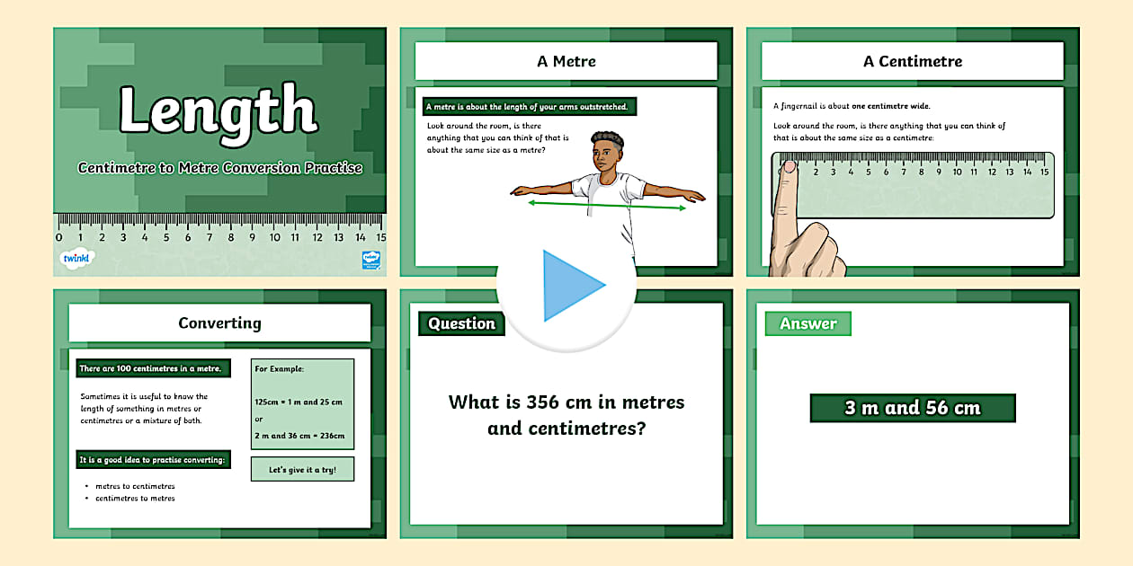 Length: Centimetre to Metre Conversion Practice PowerPoint