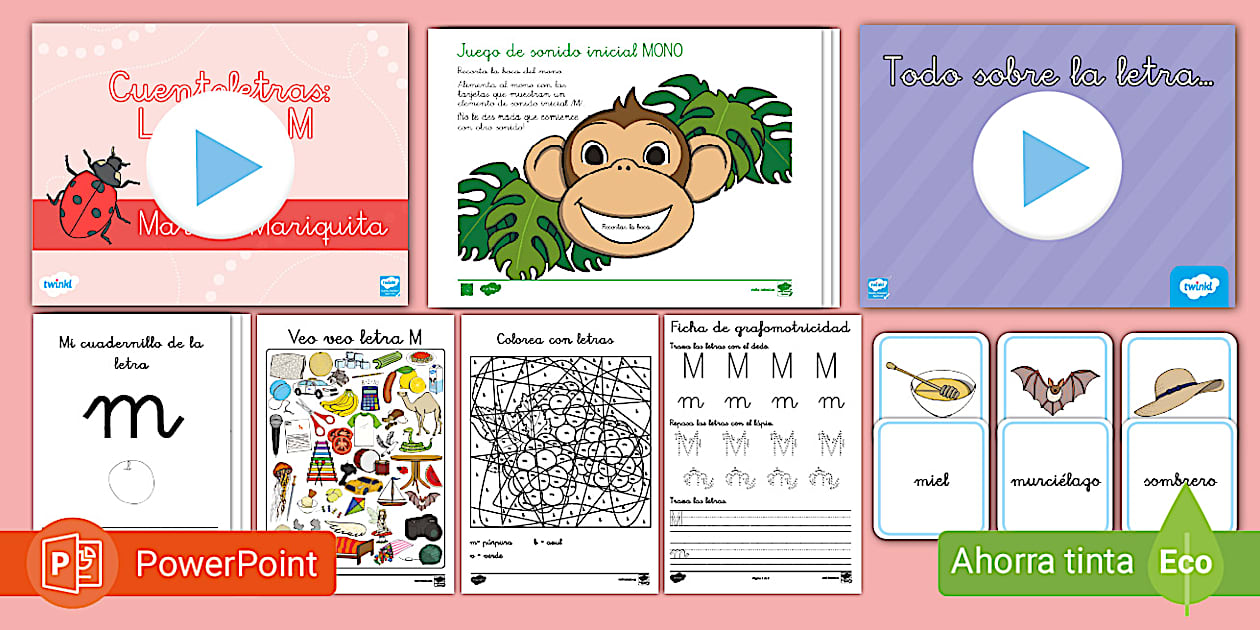 Pack cuentoletras: La letra M (Teacher-Made) - Twinkl