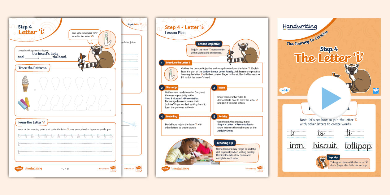 Step 4 Letter 'i' Pack Joined Handwriting Practice