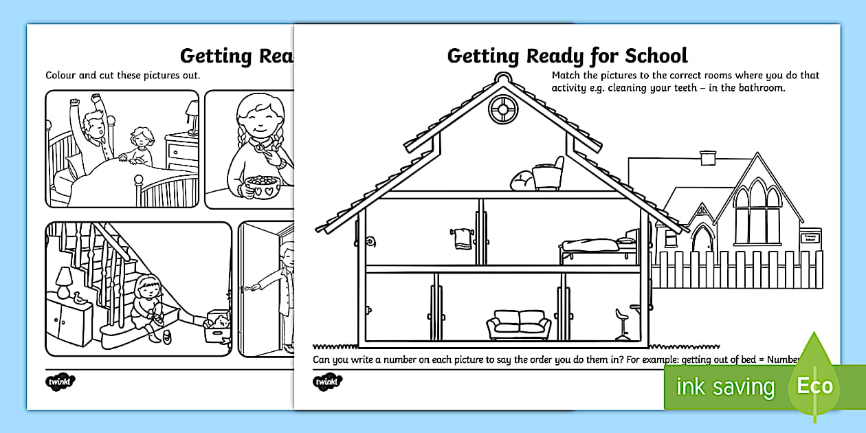Getting Ready For School Morning Routine Worksheet - Twinkl