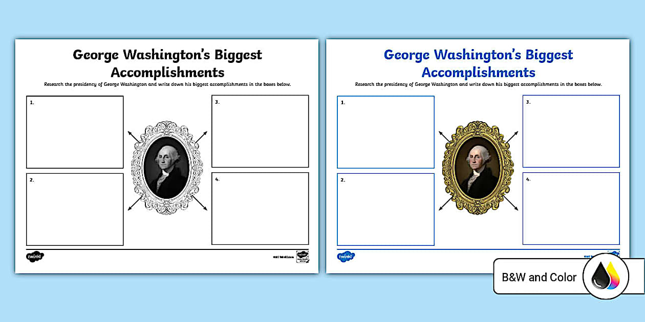 Washington's Biggest Accomplishments Graphic Organizer