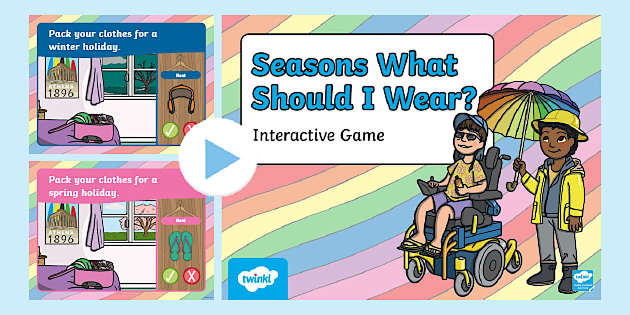 Seasons What Should I Wear? Interactive Game | Twinkl