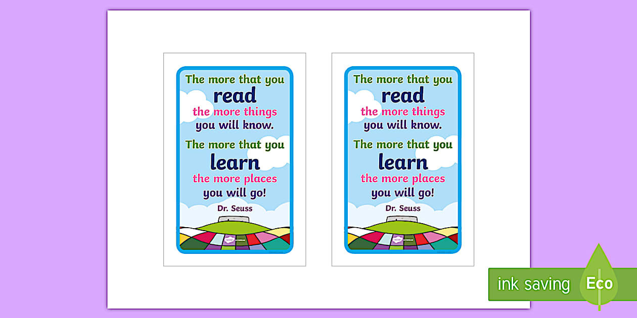 Dr Seuss Display | Reading Quote IKEA Tolsby/Fiestad Frame