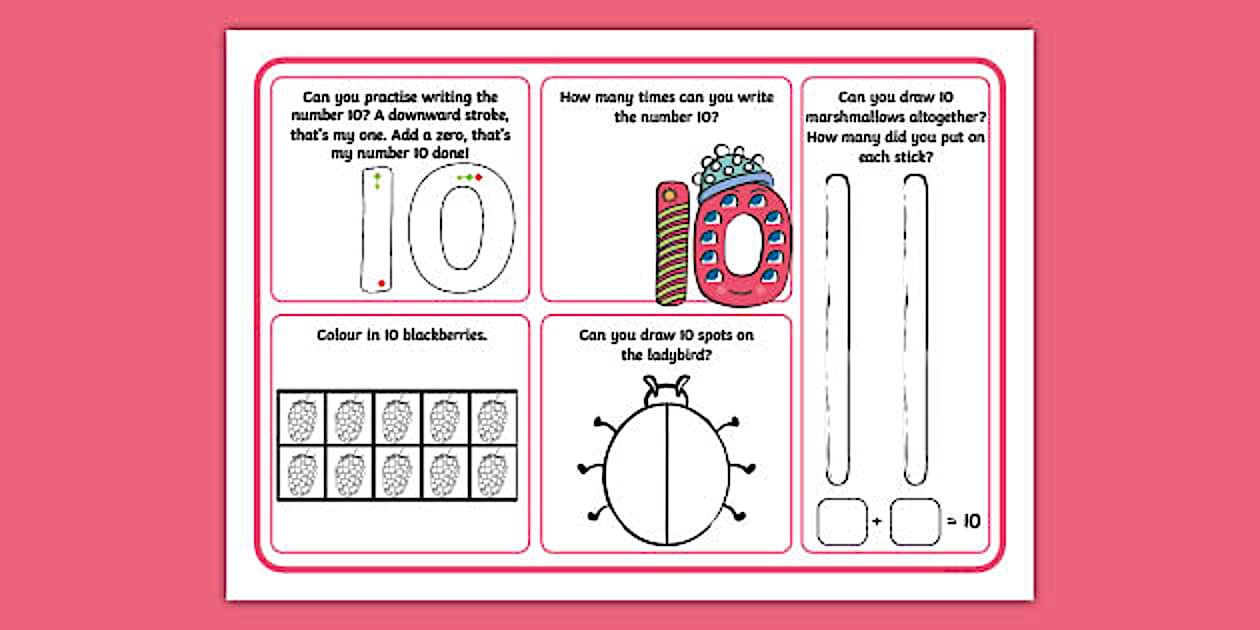 👉 The Adventures of Number Ten Activity Mat - Twinkl