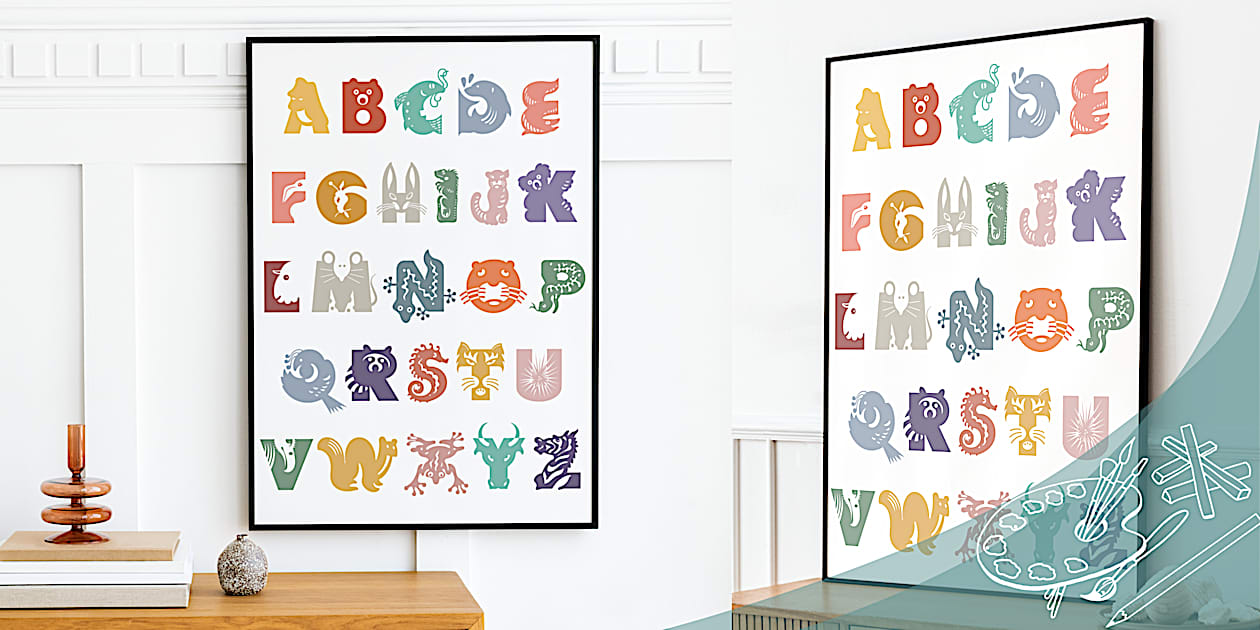 Animal Alphabet Pastel Colours Poster | Twinkl Art Gallery