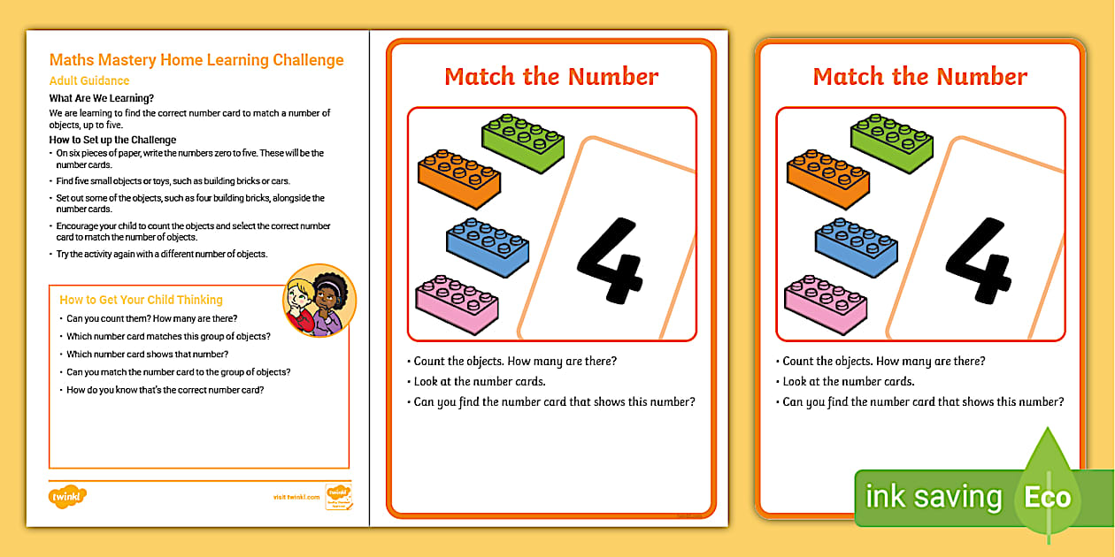 👉 EYFS Maths Mastery Home Learning Challenge: Match the Number