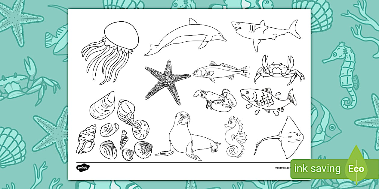 Under the Sea Doodle Colouring Page (teacher made) - Twinkl