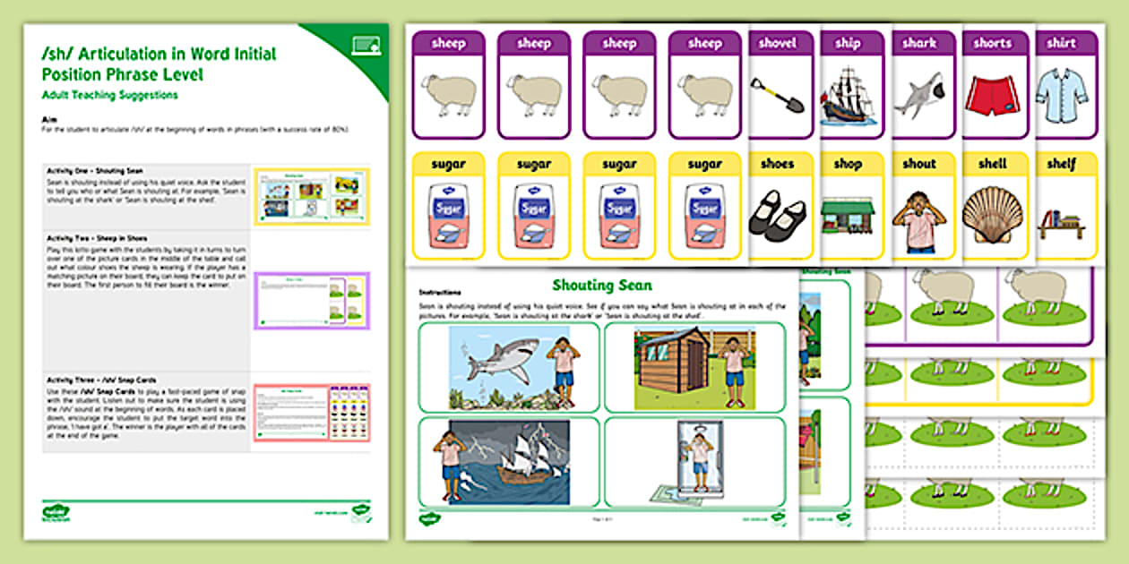 Initial /sh/ Sounds Worksheet Activity Pack | Twinkl