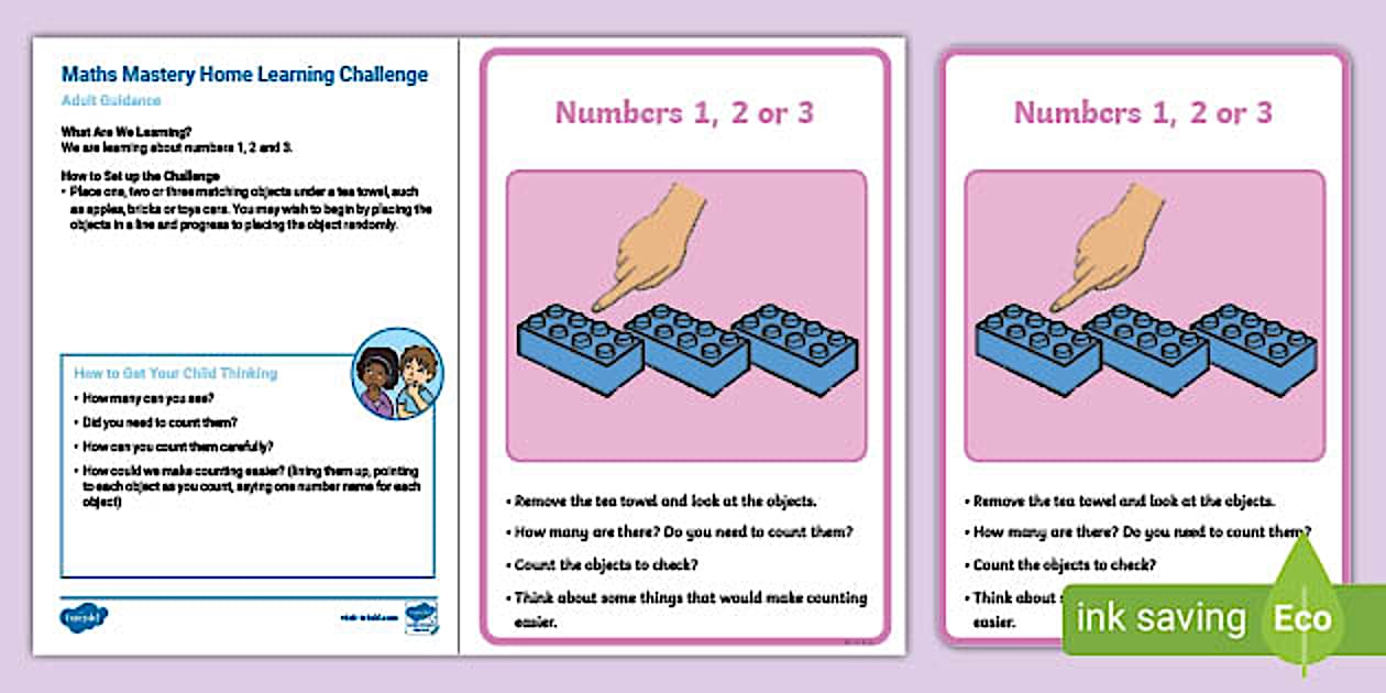 👉 Maths Mastery Numbers 1, 2 and 3 Home Learning Challenge: How Many ...