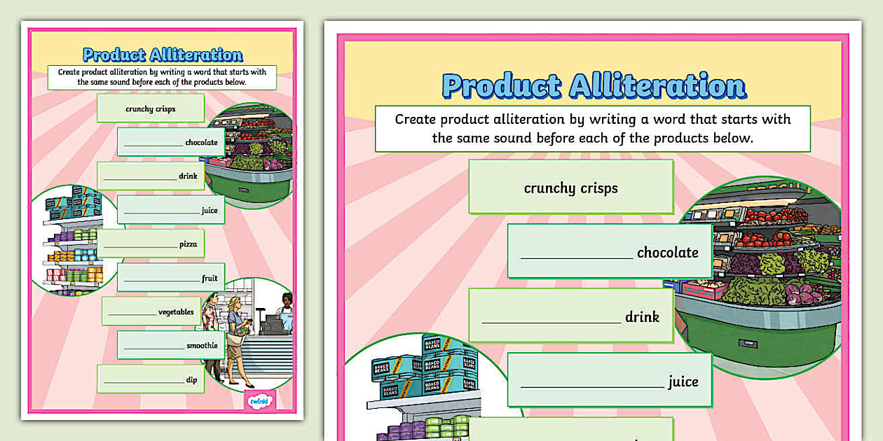 Product Alliteration (teacher made) - Twinkl
