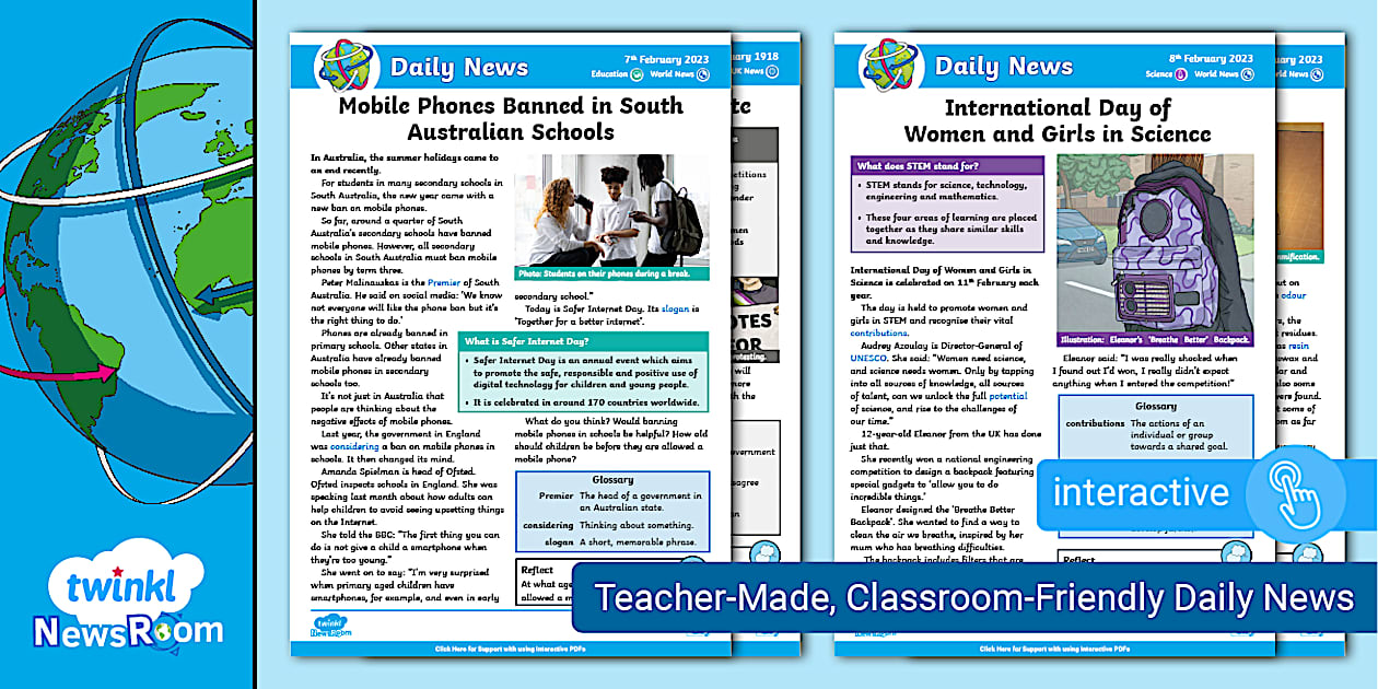 NewsRoom Weekly LKS2 Reading Comprehension Pack - 10th February 2023