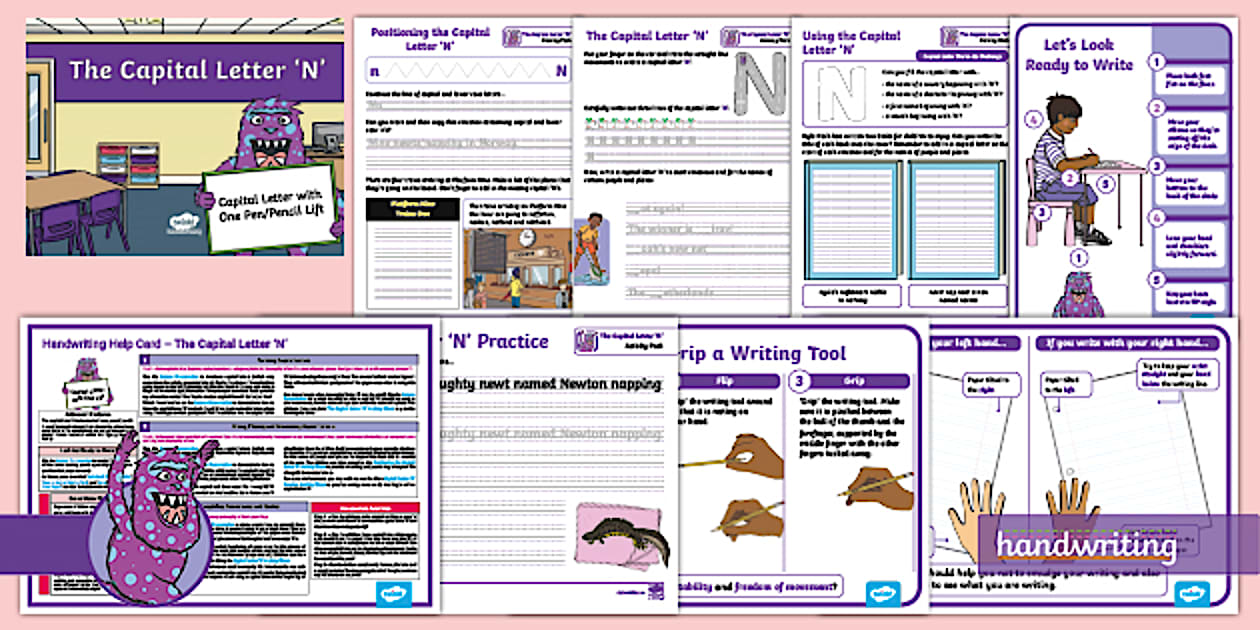 Twinkl Handwriting: The Capital Letter 'N' EYFS/KS1 Activity Pack