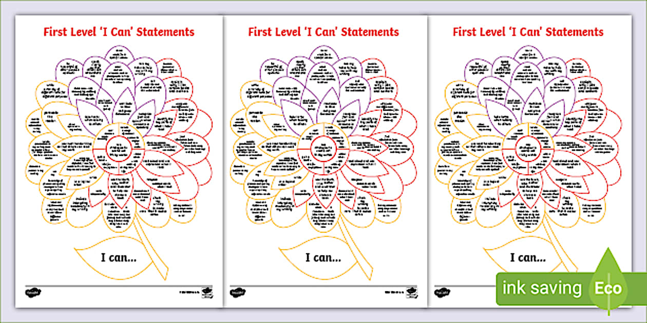 Editable First Level Literacy Self-Assessment Flower Trackers