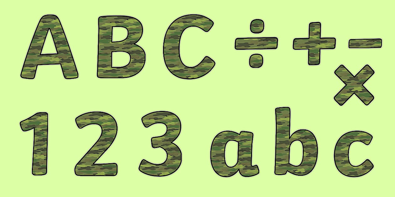 Camouflage Display Lettering (teacher made) - Twinkl
