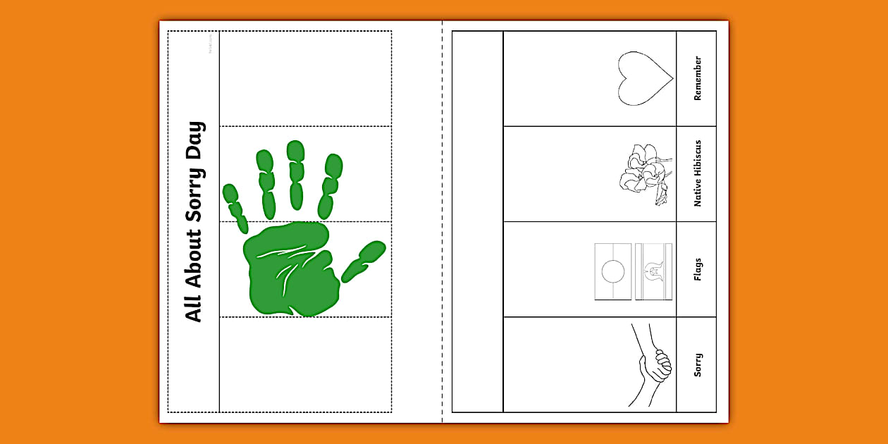 All About Sorry Day Flapbook (teacher made) - Twinkl