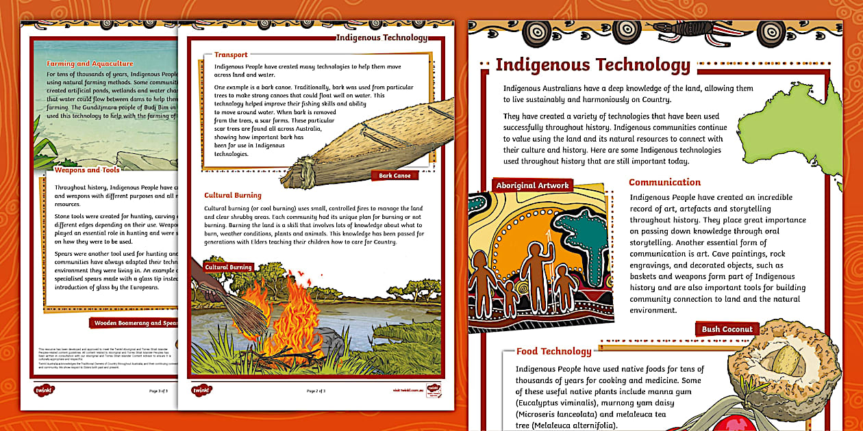 Indigenous Technology Fact File (l'enseignant a fait)