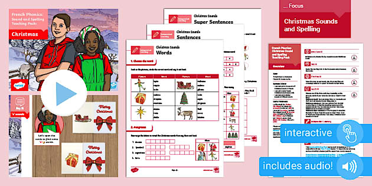 👉 French Phonics: Christmas Sound and Spelling Pack