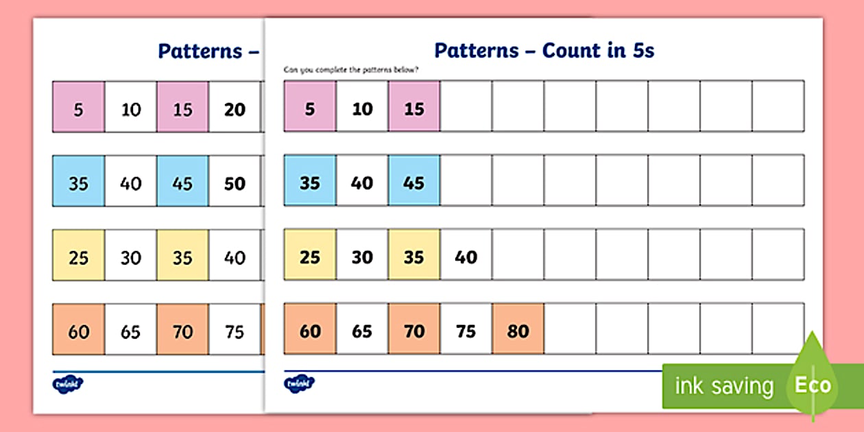 Counting in 5s Worksheet - Twinkl