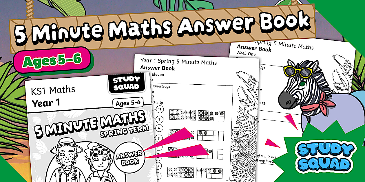 👉 Study Squad 5 Minute Maths - Year 1 Spring - Answer Book