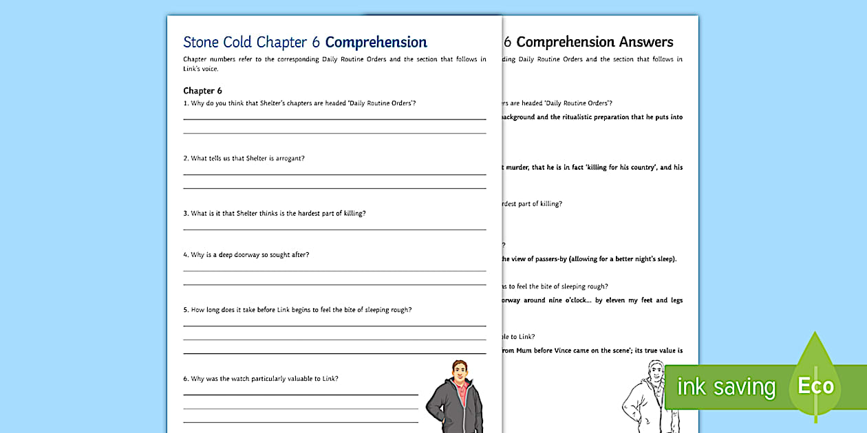 Chapter 6 Comprehension Questions to Support Teaching on 'Stone Cold' by