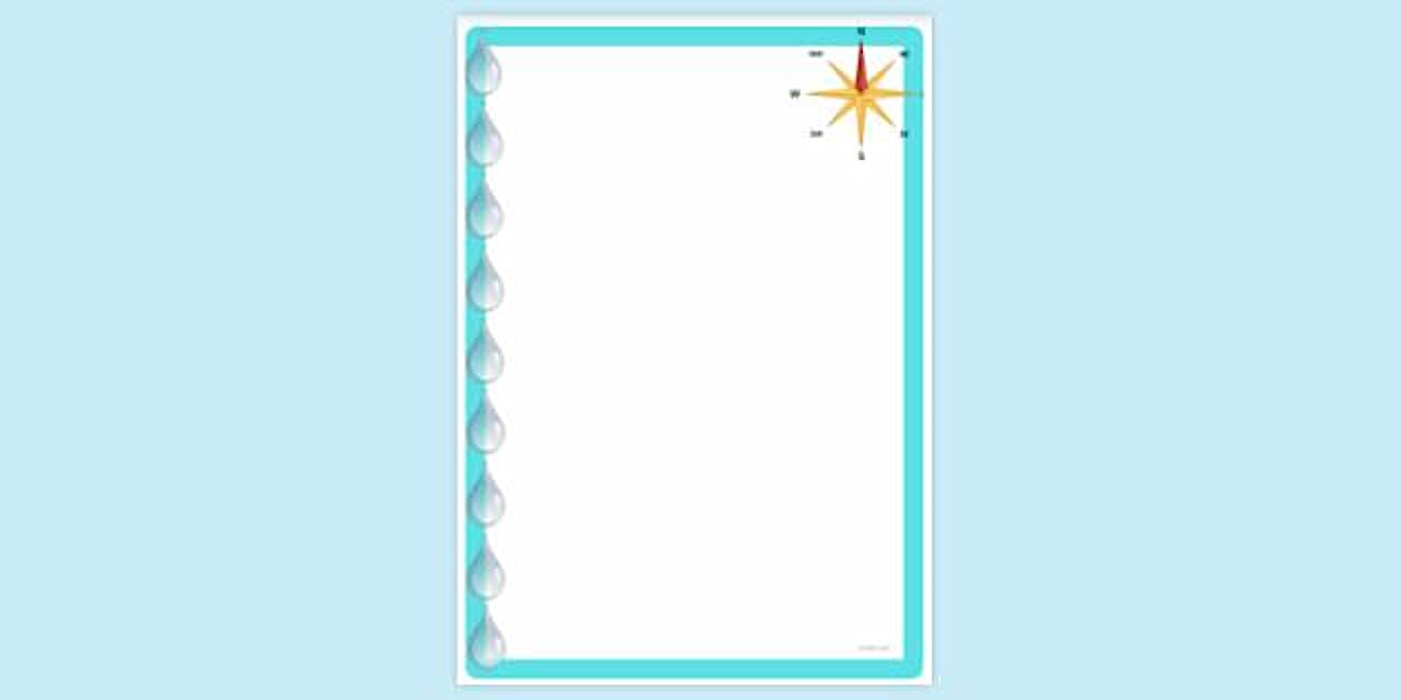 Water Compass Page Border | Page Borders | Twinkl Resources