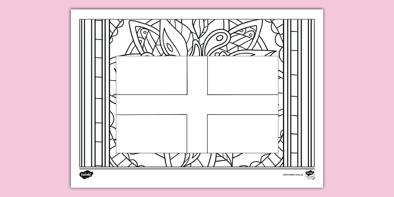 England Flag Mindfulness Colouring Sheet (teacher made)