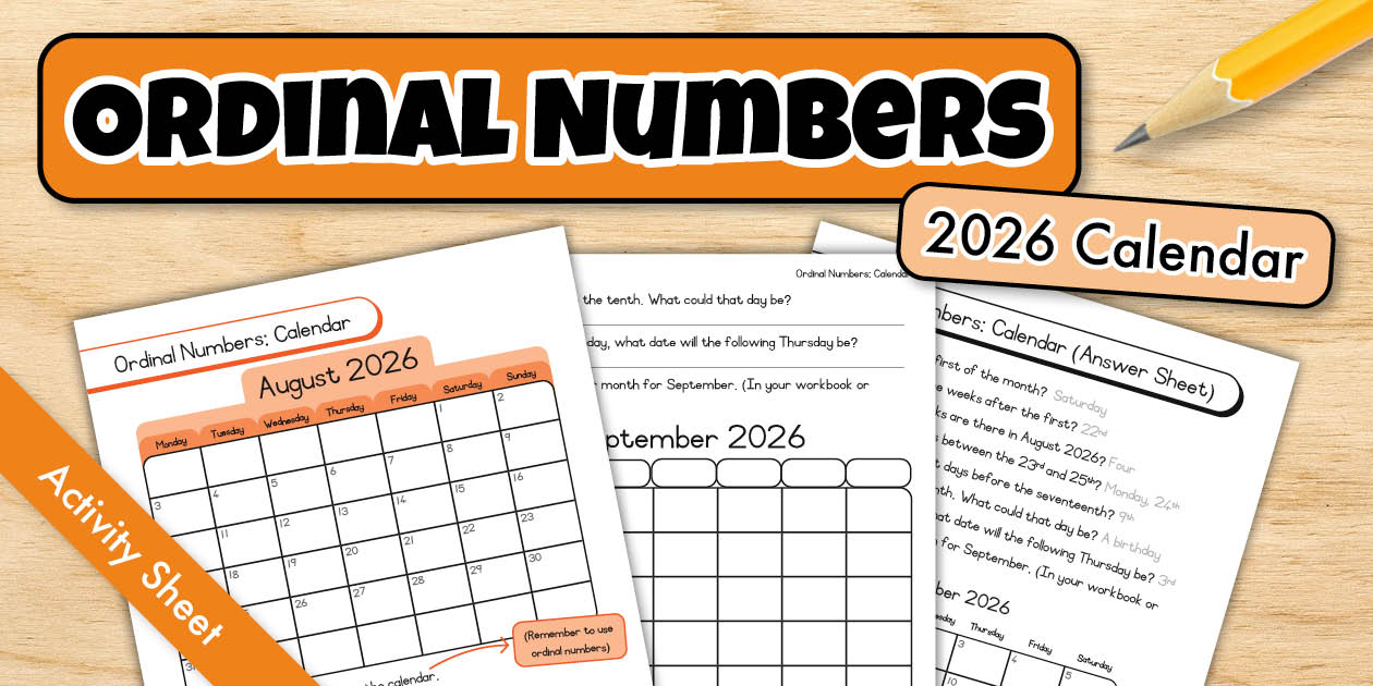 Grade 3 Maths Term 3: Calendar 2026 Activity Sheet