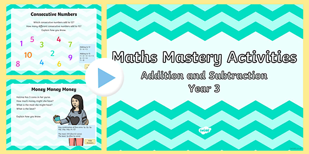 Maths Mastery Activities Grade 3 Addition and Subtraction PowerPoint