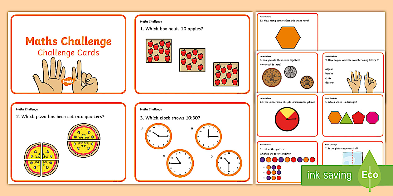 Year 1 Challenge Cards | Maths Problems (teacher made)