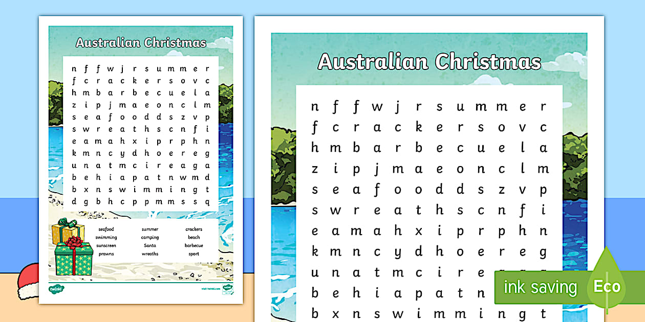 Christmas in Australia Word Search