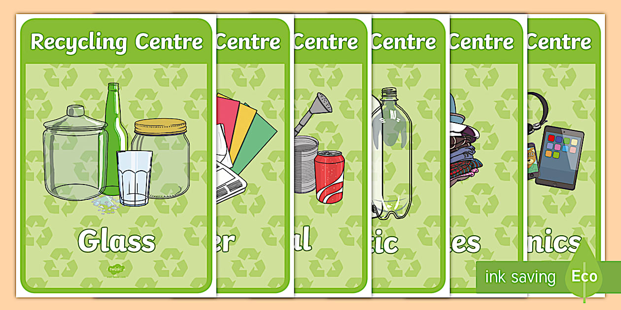 Recycling Centre Role Play Signs (teacher made) - Twinkl