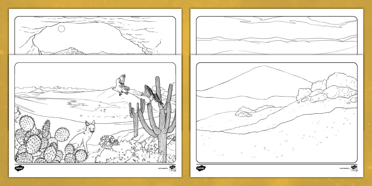 The Desert Colouring Sheets (teacher made) - Twinkl