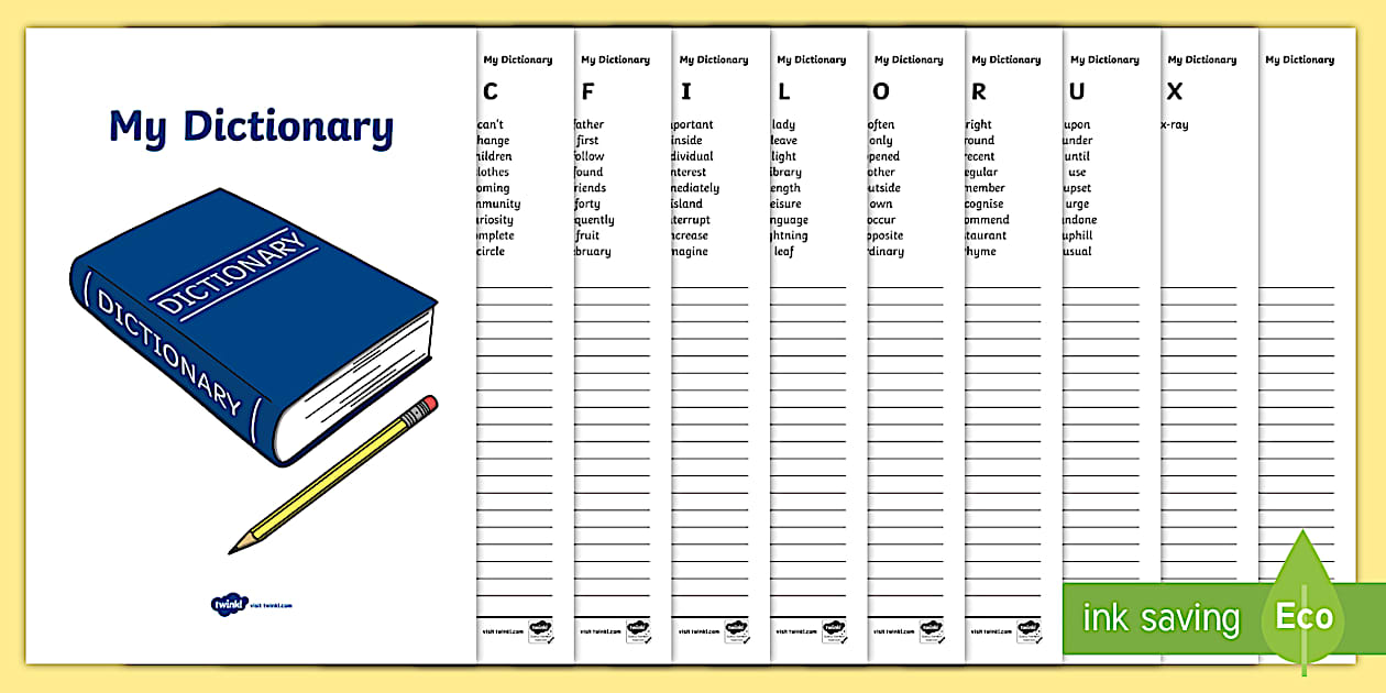 Cursive My Dictionary Workbook (teacher made) - Twinkl