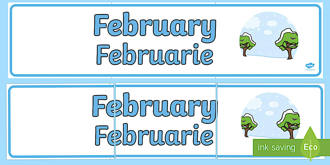 February Display Banner Romanian/English (teacher made)