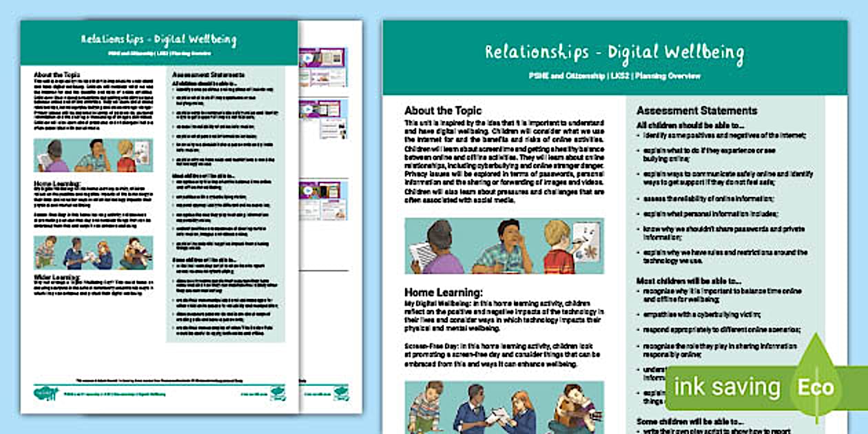 PSHE: LKS2 Digital Wellbeing - Planning Overview - Twinkl
