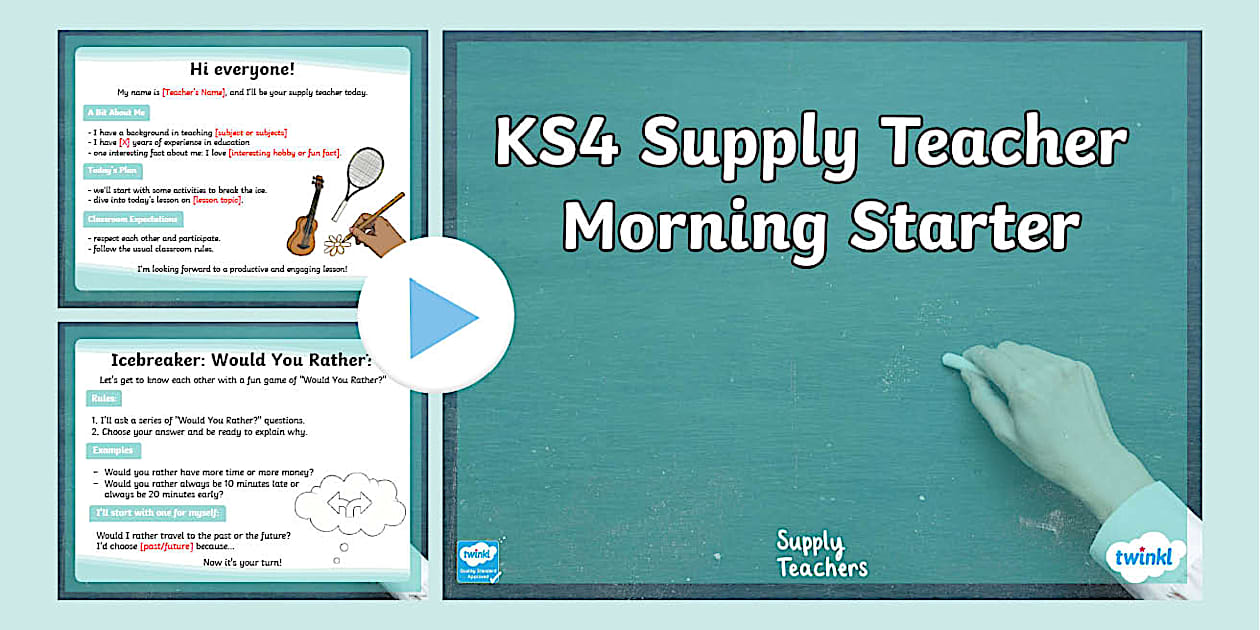 KS4 Supply Teacher Rapport Building Starter (teacher made)