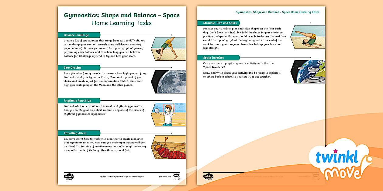 Year 5 Gymnastics Homework | Twinkl Move PE Planning KS2