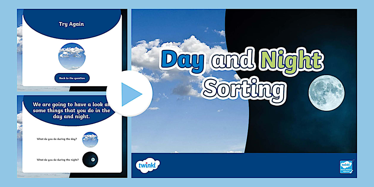 Older Learners Day and Night Interactive PowerPoint - Twinkl