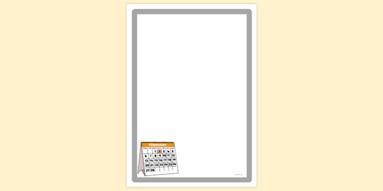 February Page Border for Children (teacher made) - Twinkl