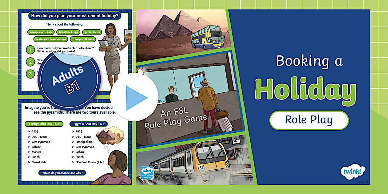 ESL Booking a Holiday: Roleplay Activities PPT [Adults, B1]