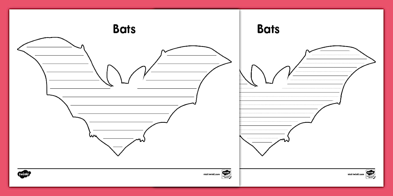 Bat Writing Template (teacher made) - Twinkl