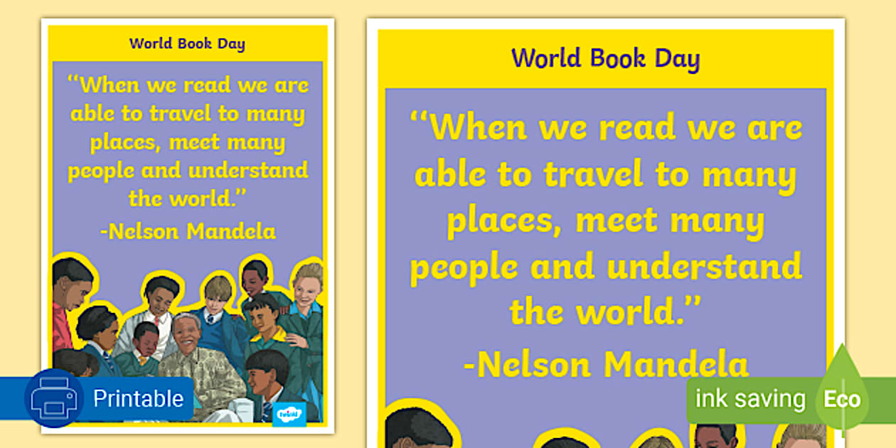 Nelson Mandela Quote Poster | World Book Day | South Africa