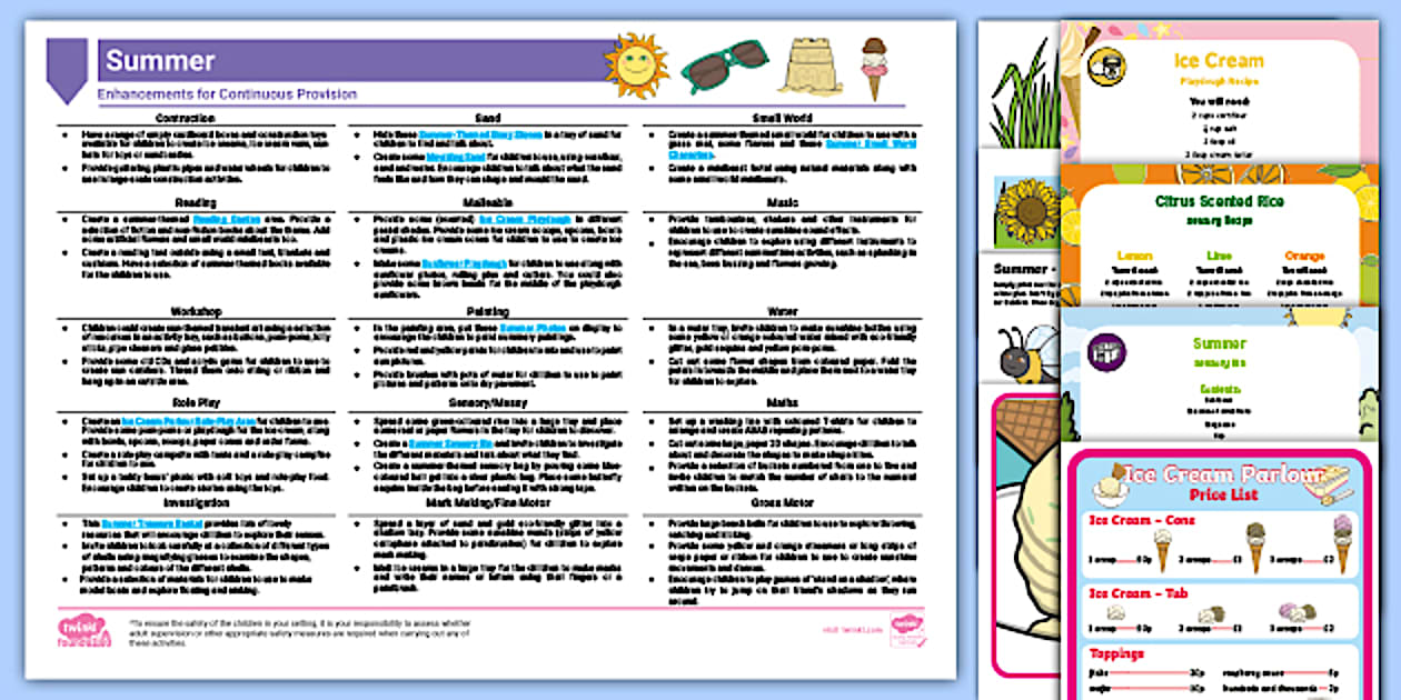 EYFS Summer Continuous Provision Planning Pack (Ages 2-4)