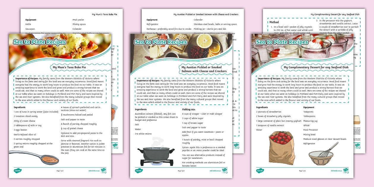 Sea-to-Plate Recipes Pack - Primary Education Cooking