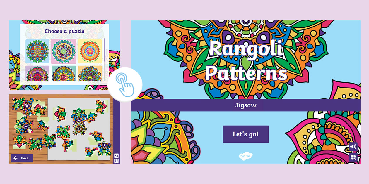 Rangoli Pattern Interactive Jigsaw (teacher made) - Twinkl