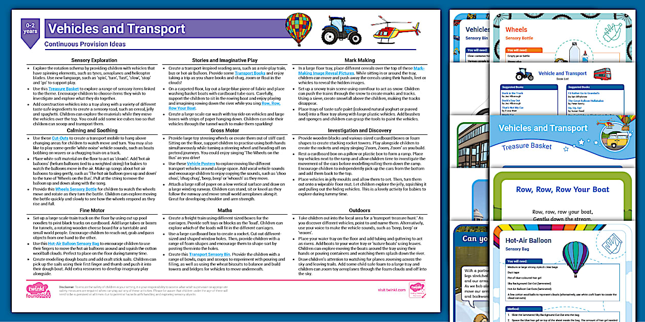 EYFS Transport Continuous Provision Resource Pack (Ages 0-2)